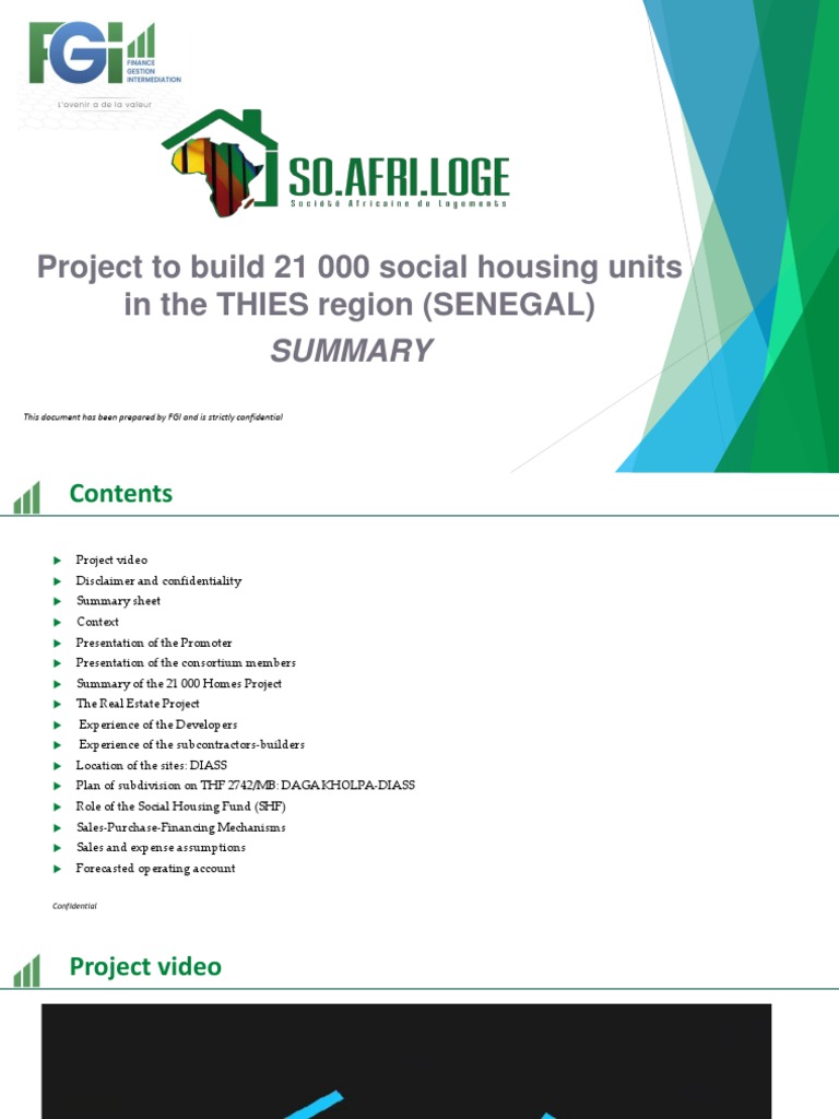 Senegal Social Housing Investment | PDF | Mortgage Loan | Revenue
