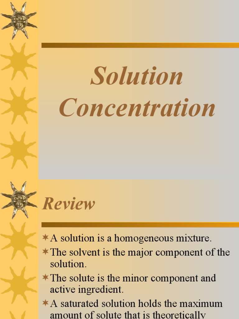 Solution Concentration | PDF | Concentration | Mole (Unit)