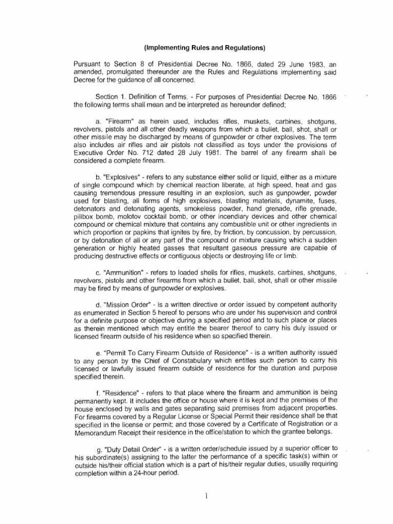 C. IRR of RA 8294 | PDF | Explosion | Police