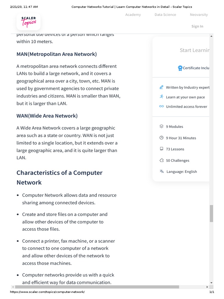 Computer Networks Tutorial - Learn Computer Networks in Detail - Scaler Topics | PDF | Computer ...