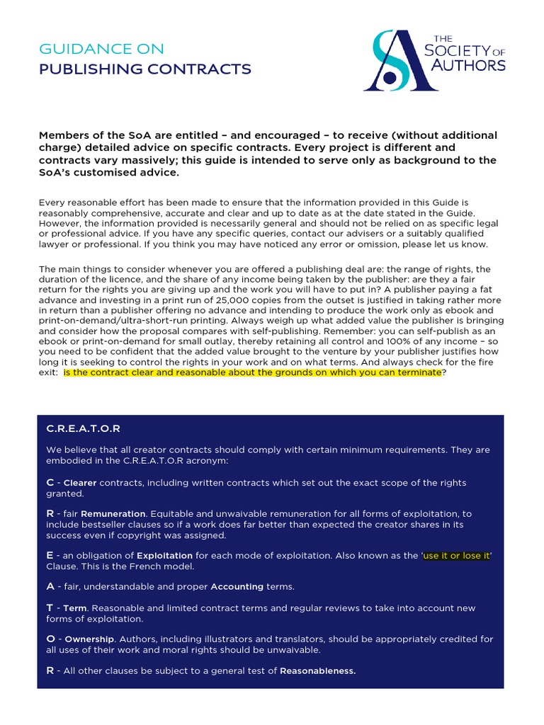 Guide To Publishing Contracts | PDF | Royalty Payment | Indemnity