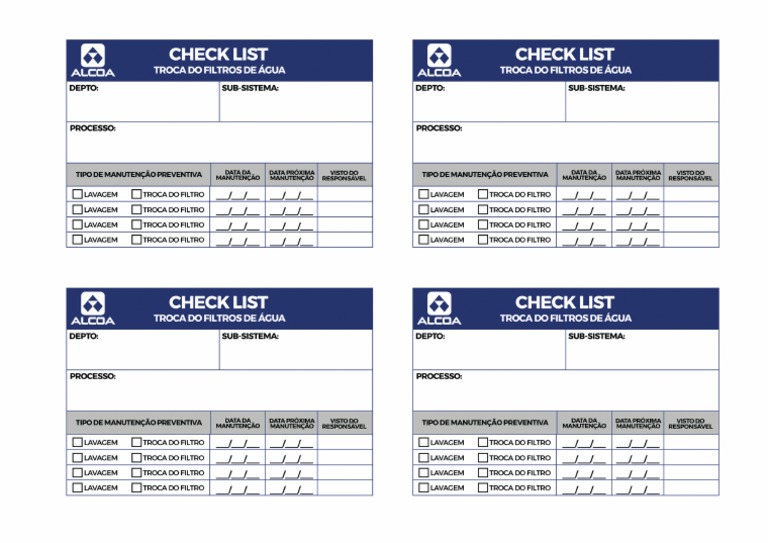 Check List Bebedouro - Alcoa | PDF