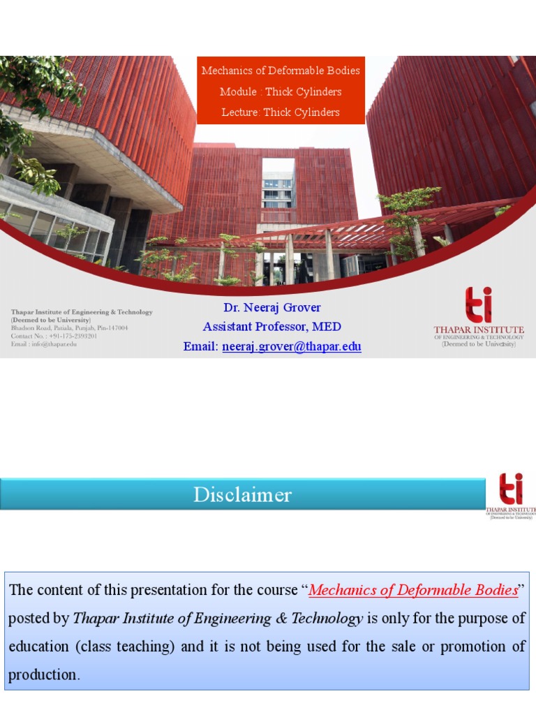 Thick Cylinders and Rotating DIscs | PDF | Stress (Mechanics) | Mechanics