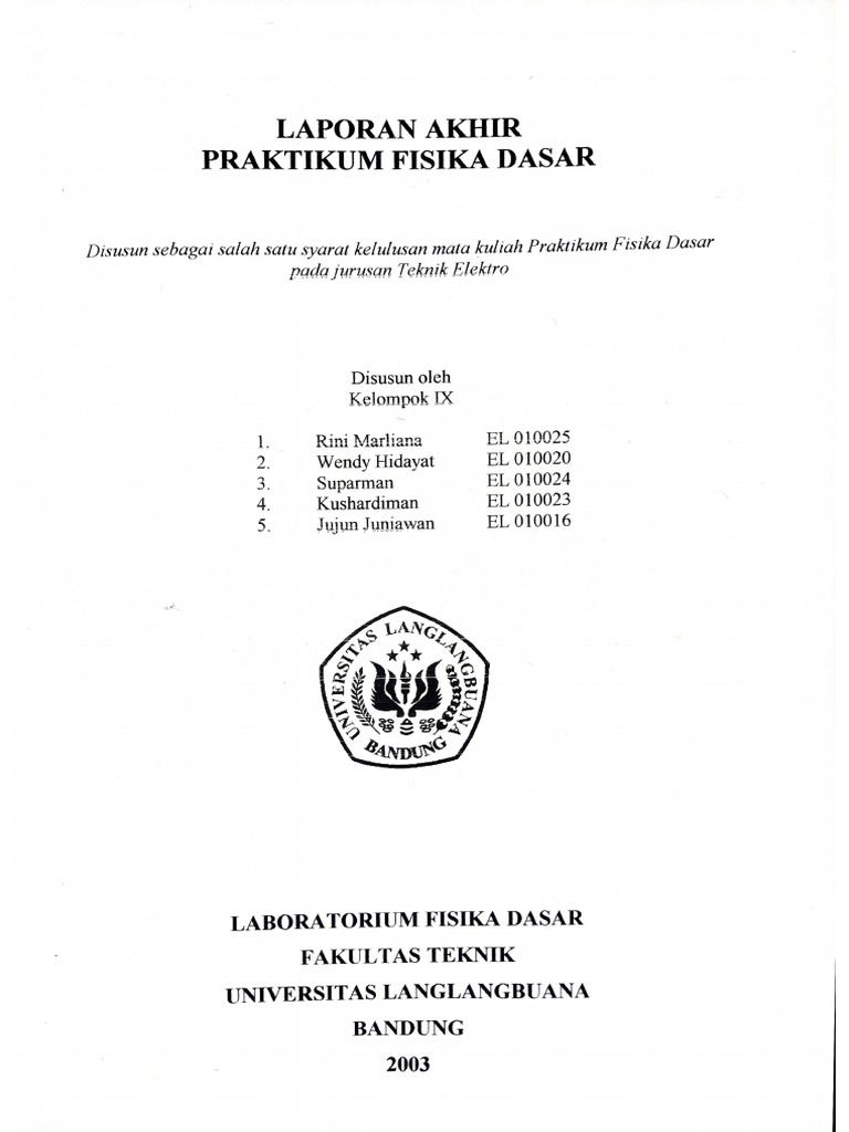 Contoh Laporan Praktek Fisika | PDF