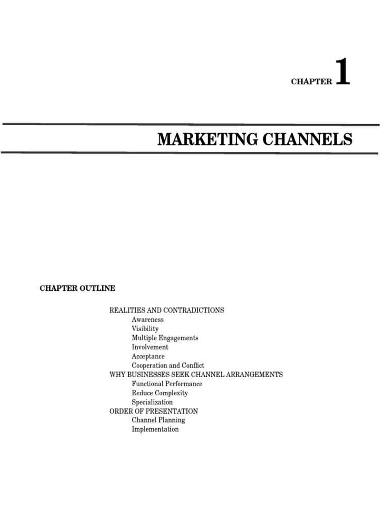 Marketing Channels: Chapter Outline | PDF | Retail | Marketing