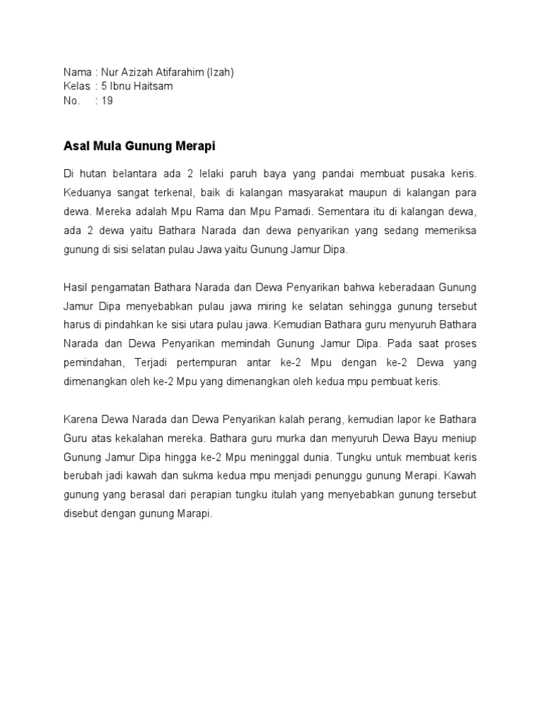Legenda Gunung Merapi | PDF