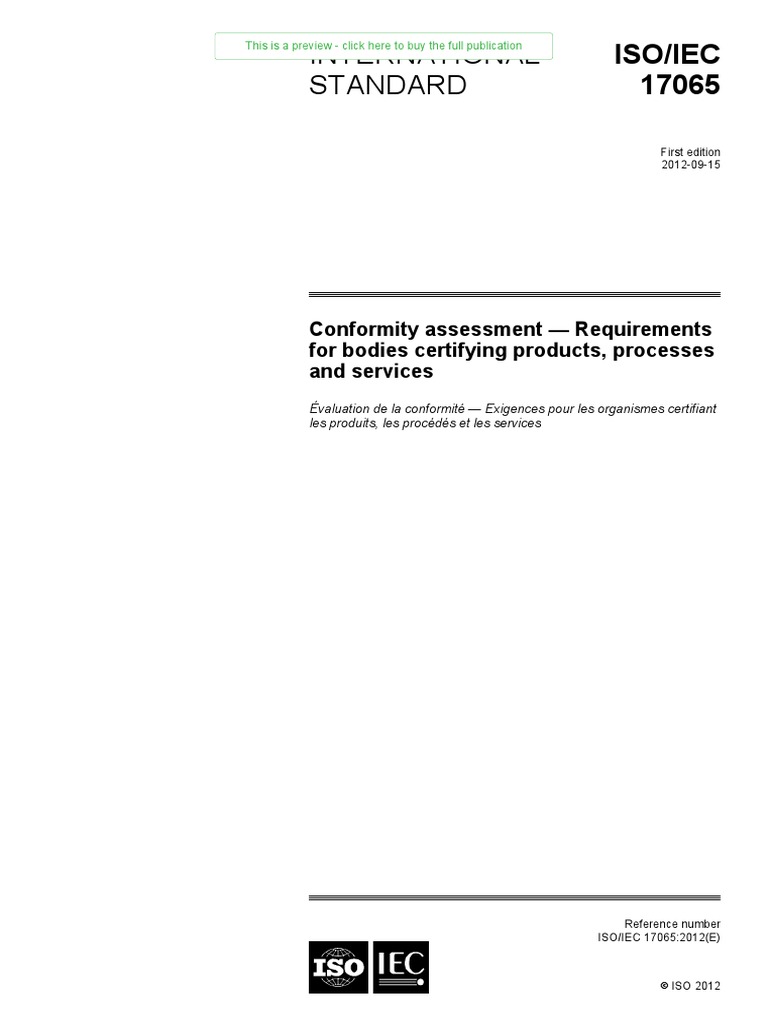 International Standard: Iso/Iec 17065 | Download Free PDF ...