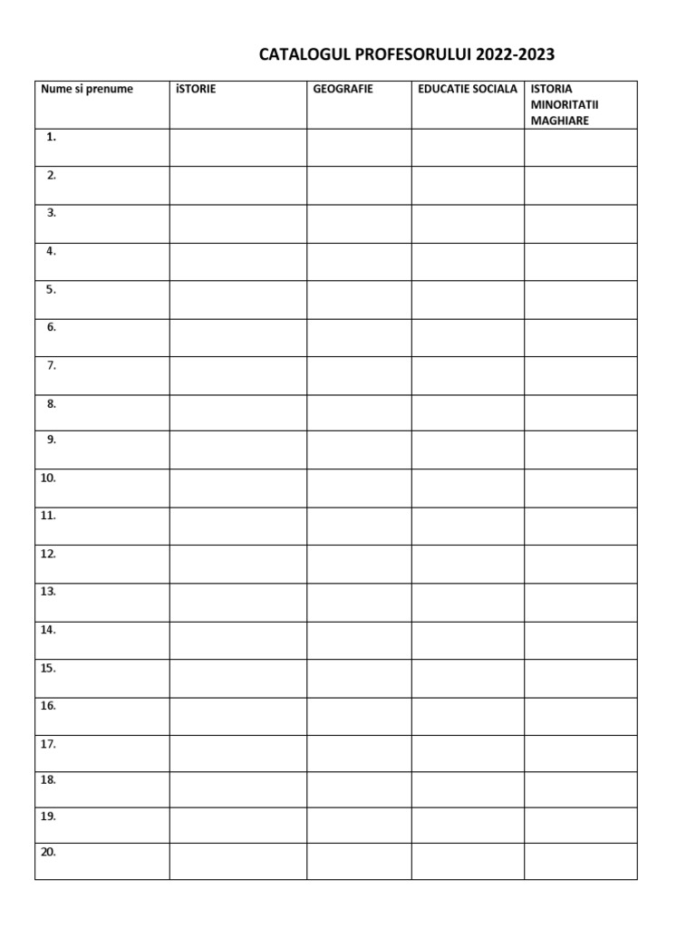 Catalogul Profesorului | PDF