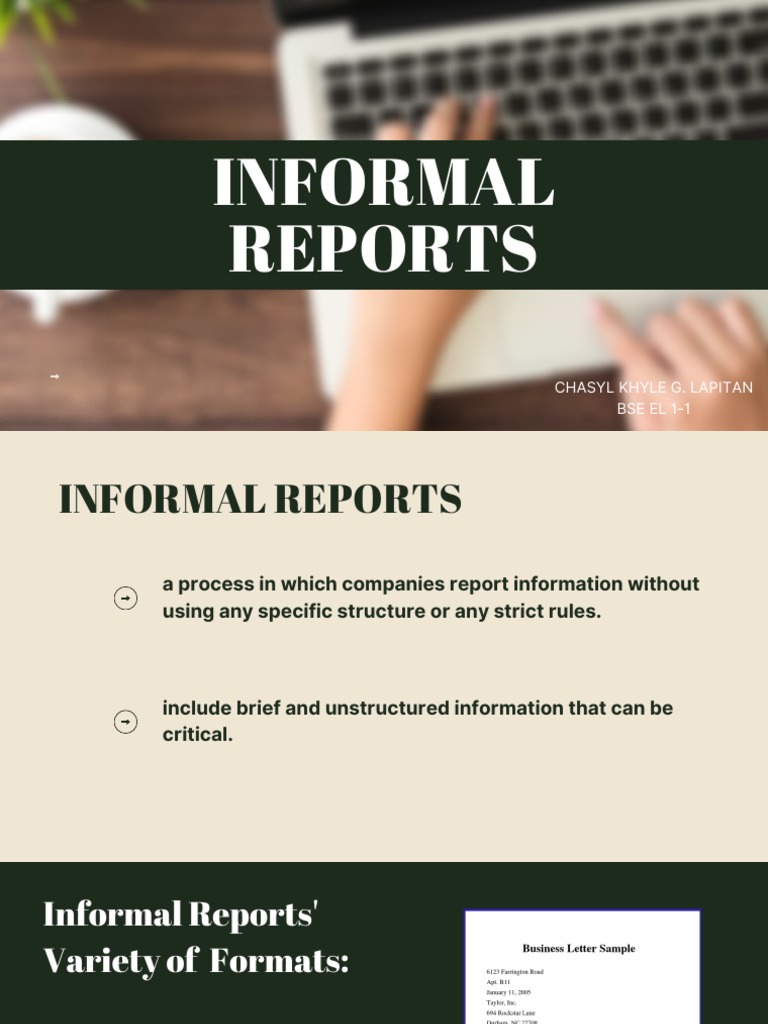 Types and Formats of Informal Reports | PDF