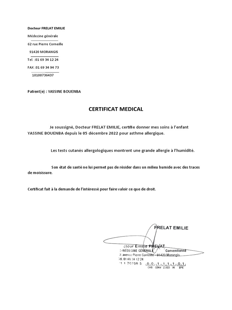 Certificat Medical | PDF