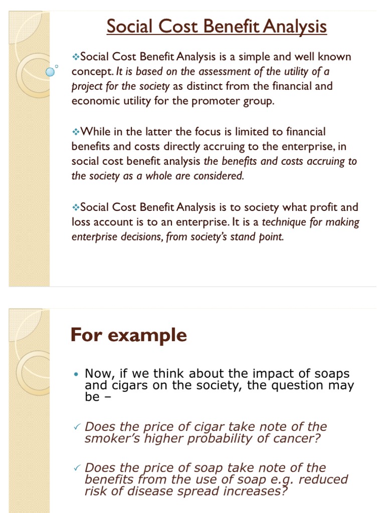 Social Cost Benefit Analysis | PDF | Net Present Value | Profit ...