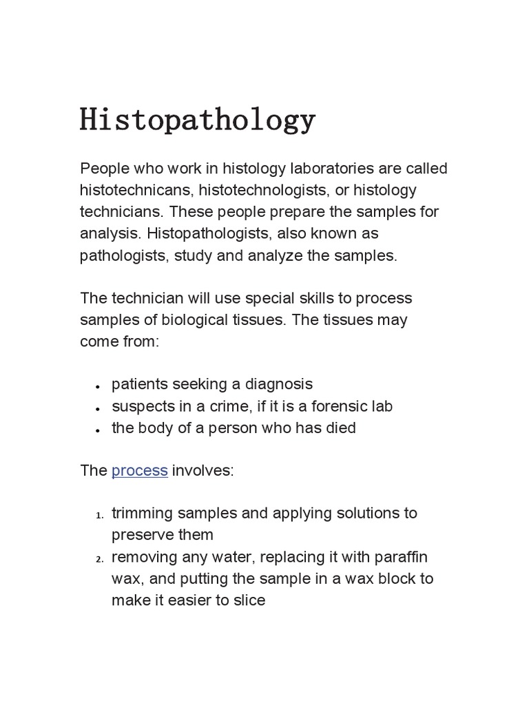 Histopathology | PDF