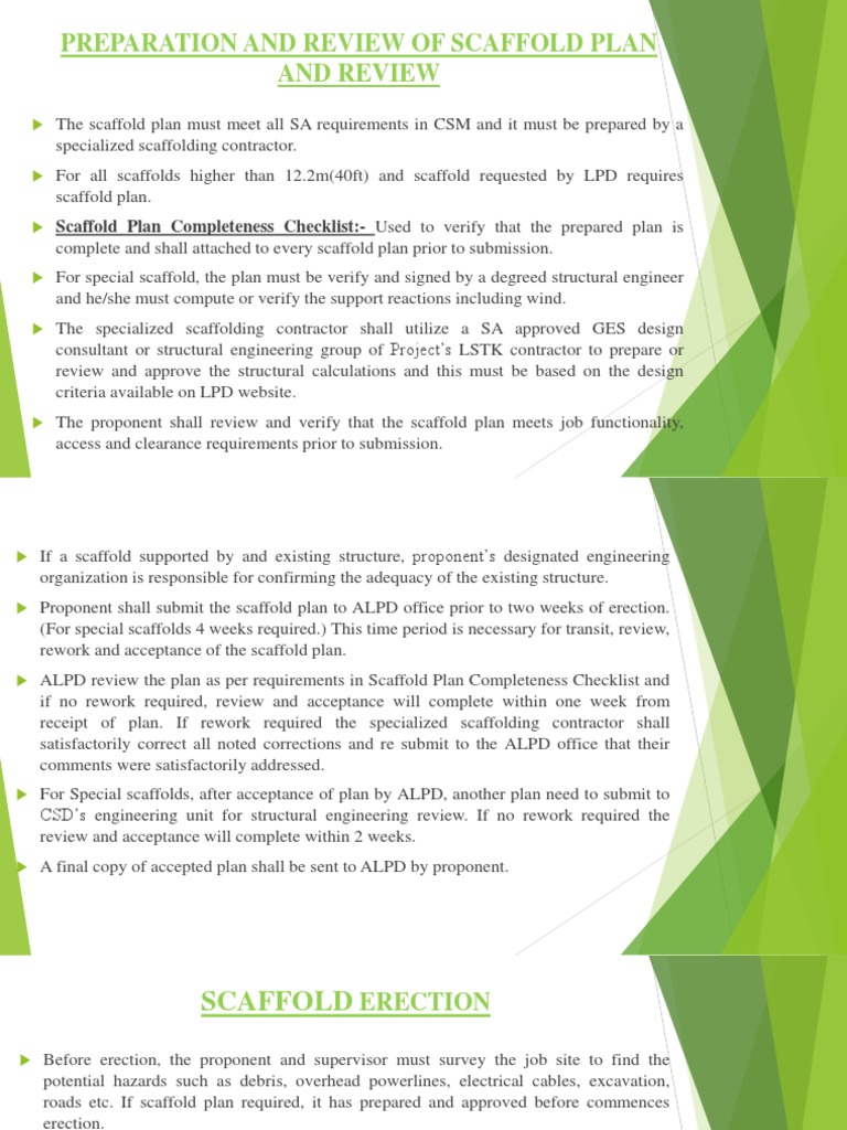 Scaffold Plan Preparation Guidelines | PDF