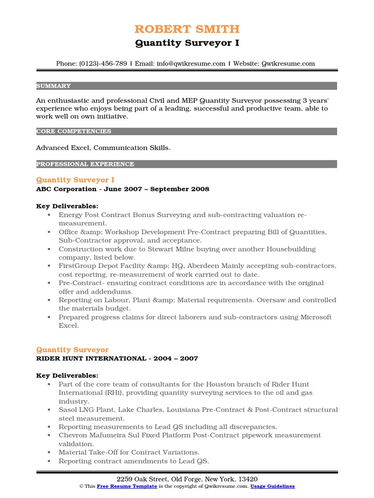 Quantity Surveyor 1575543075 | PDF