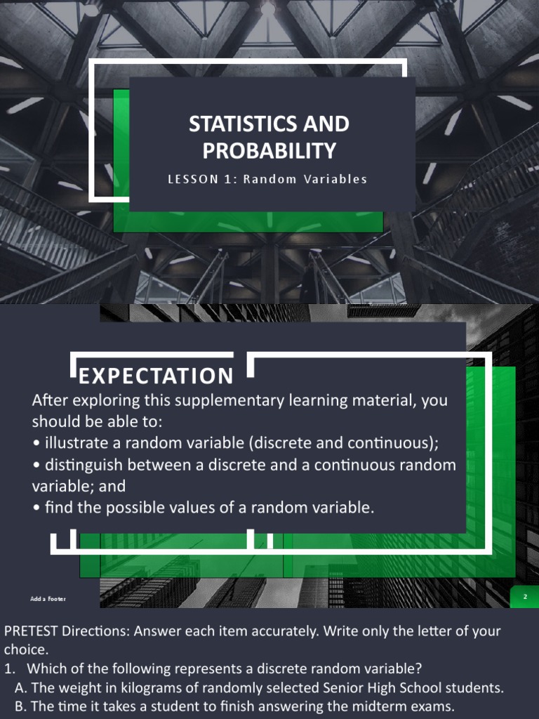 LESSON 1 Random-Variables | PDF | Probability Distribution | Random Variable