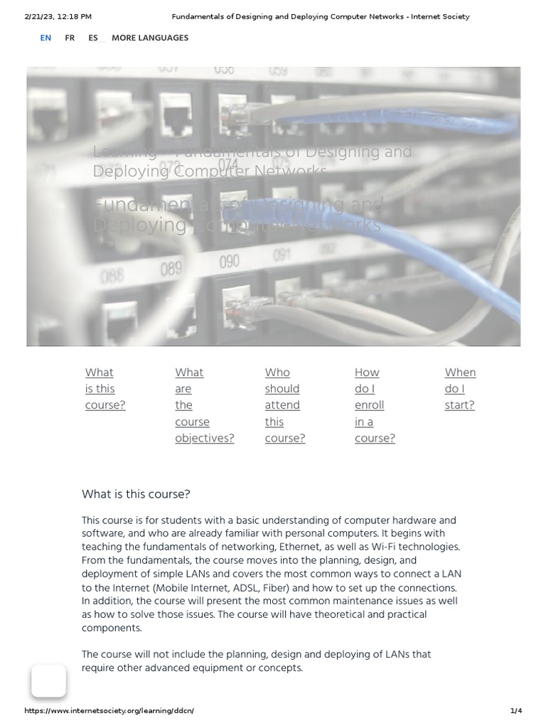 Fundamentals of Designing and Deploying Computer Networks - Internet Society | PDF | Computer ...