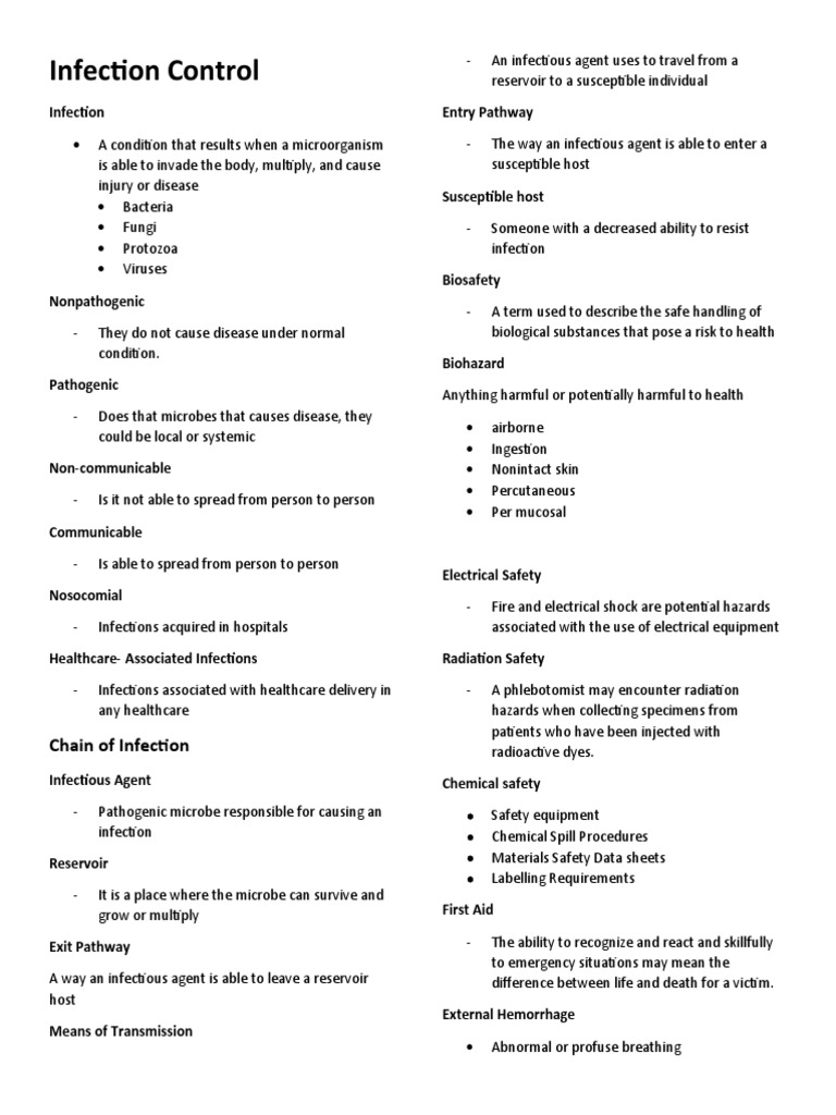 Infection Control and Safety Guidelines | PDF | Infection | Diseases ...
