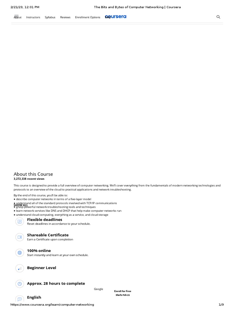 The Bits And Bytes Of Computer Networking Coursera Pdf Computer Network Osi Model