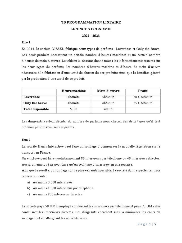TD Programmation Lin Aire 2022 - 2023 | PDF | Publicité | Investir