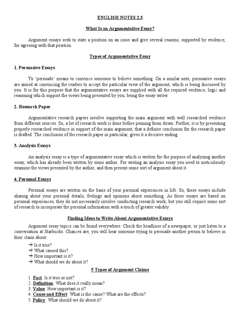 English 10 - Argumentative Essay Quarter 2 - Week 2 | Download Free PDF ...