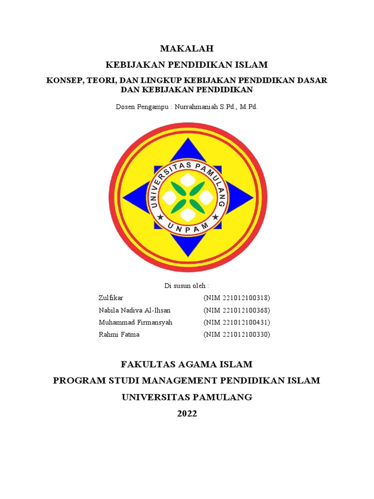 Makalah Kebijakan Pendidikan Islam | PDF