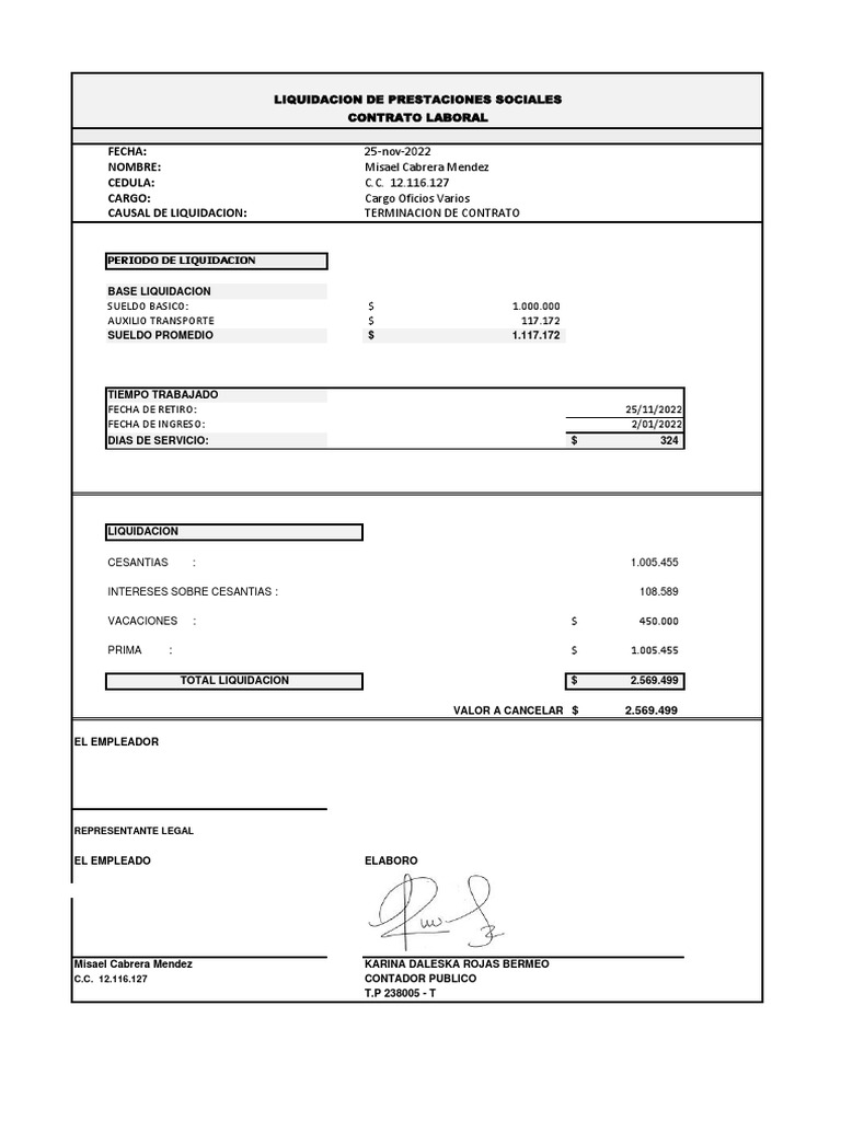 Liquidaciones Misale | PDF