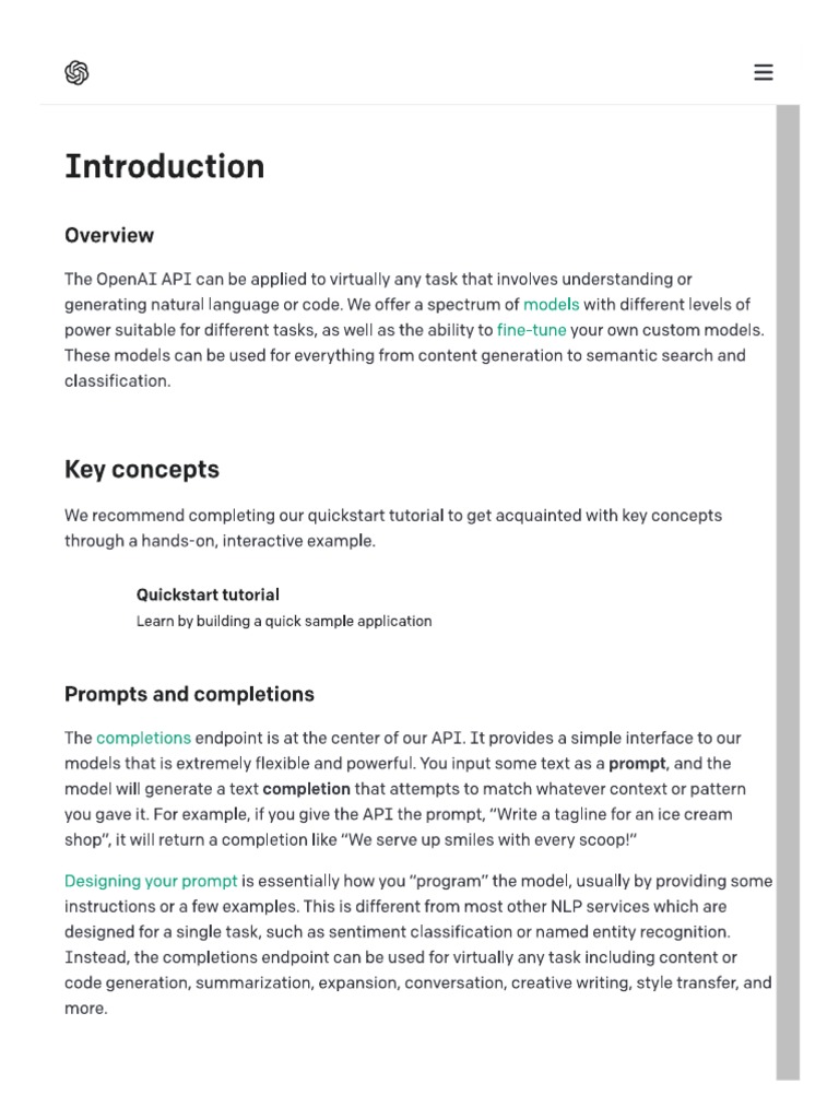 Introduction - OpenAI API-Next Steps | PDF