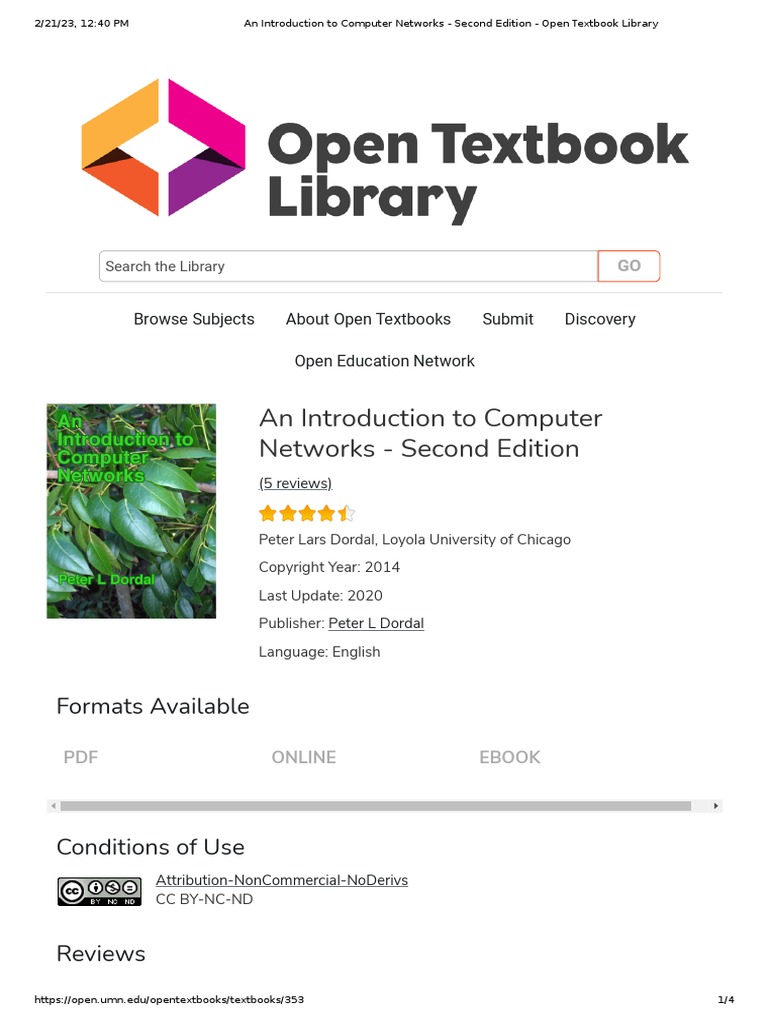 An Introduction To Computer Networks - Second Edition - Open Textbook ...