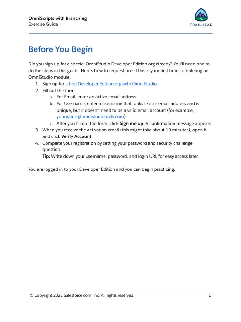 OmniStudio Design and Build A Branching OmniScript | PDF | Login | Password