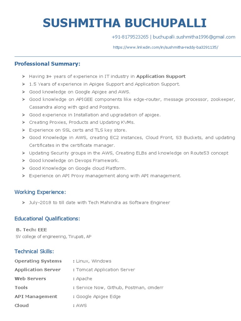 Sushmitha Resume | PDF | Proxy Server | Cloud Computing
