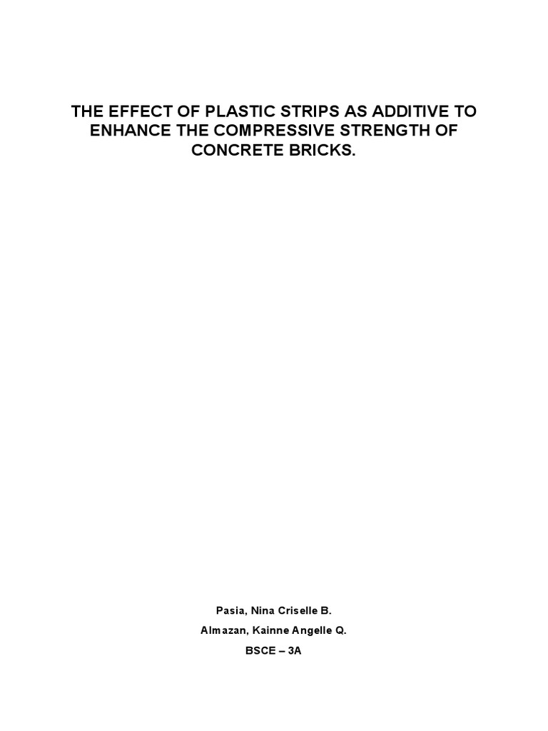 Plastic Strips As Additives To CHB | PDF | Concrete | Plastic