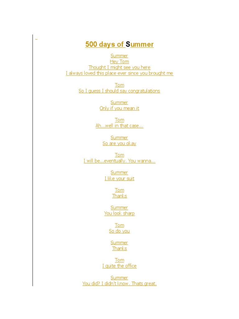 500 Days of Summer | PDF
