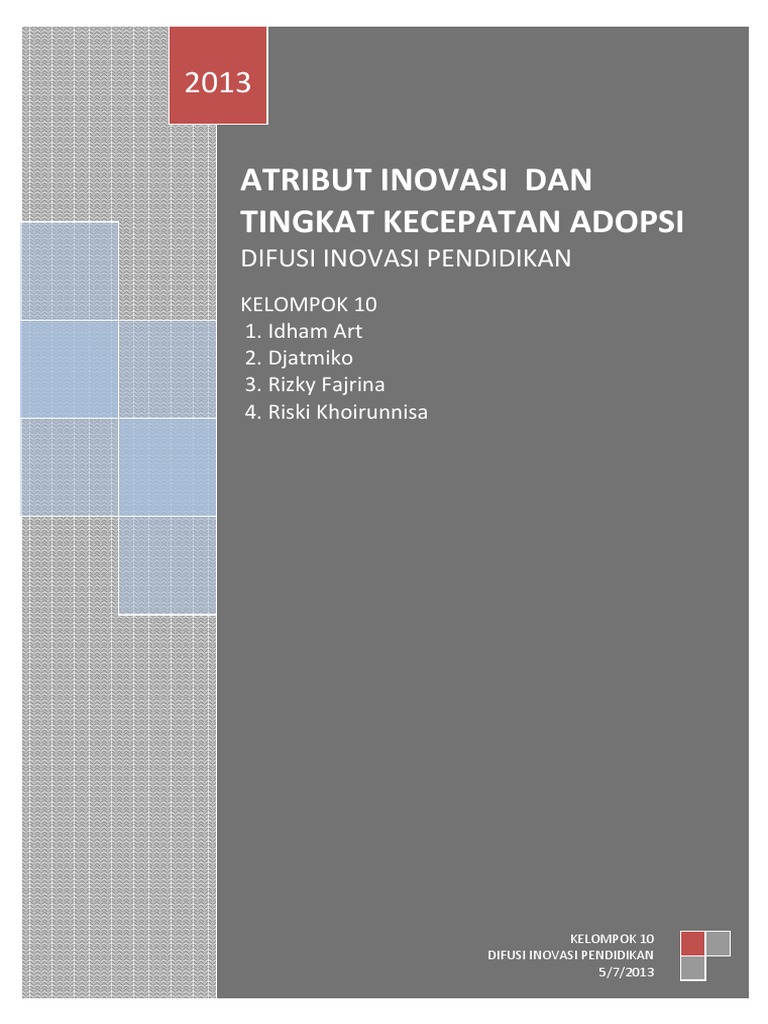 Adoc - Pub - Atribut Inovasi Dan Tingkat Kecepatan Adopsi | PDF