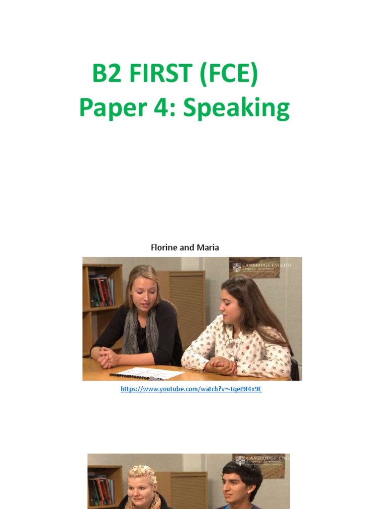 Speaking b2 First (Fce) | PDF