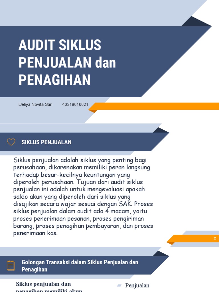 Audit 2 - Deliya Novita Sari - TB 2 | PDF | Bisnis | Pengelolaan ...