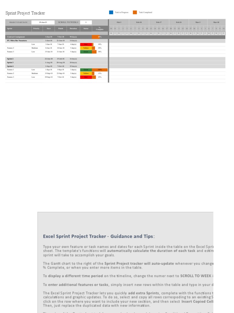 Excel Sprint Project Tracker Guide | PDF | Microsoft Excel | Computing