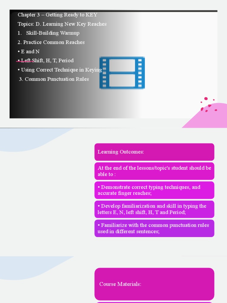 Keyboarding Lesson 3 | PDF | Typewriter | Punctuation