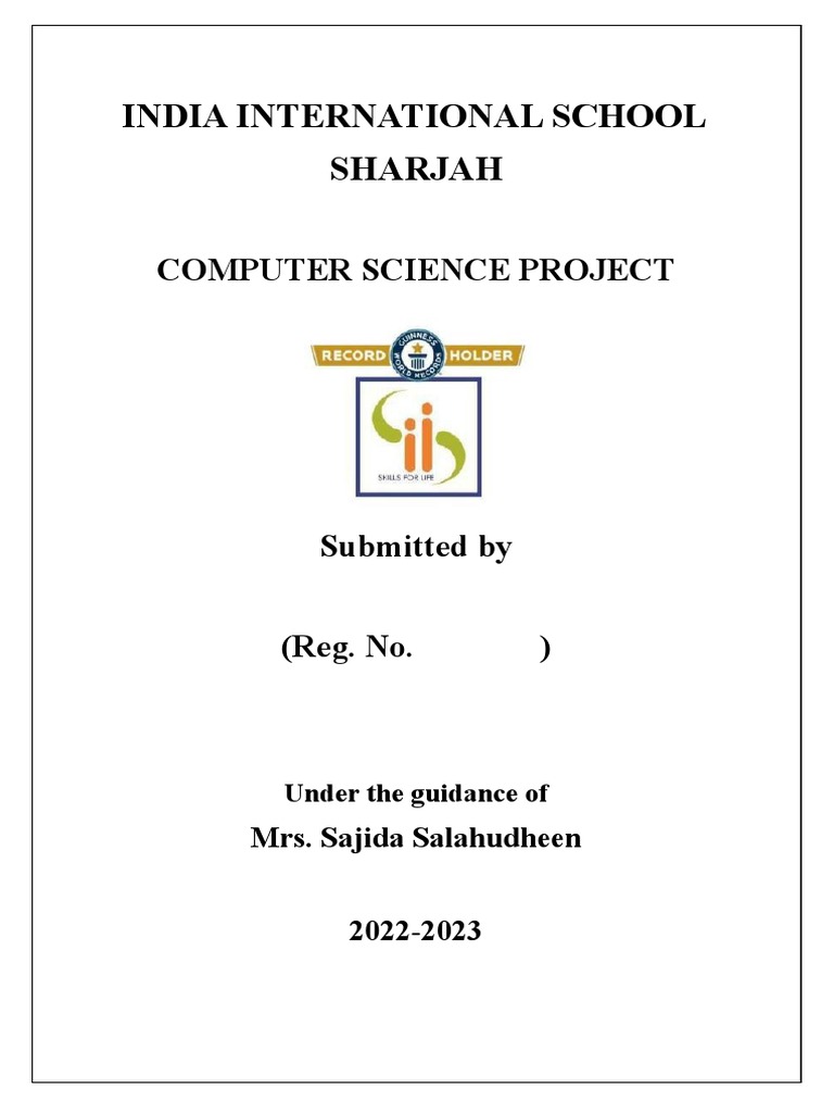 CS Project - Main Pages | PDF