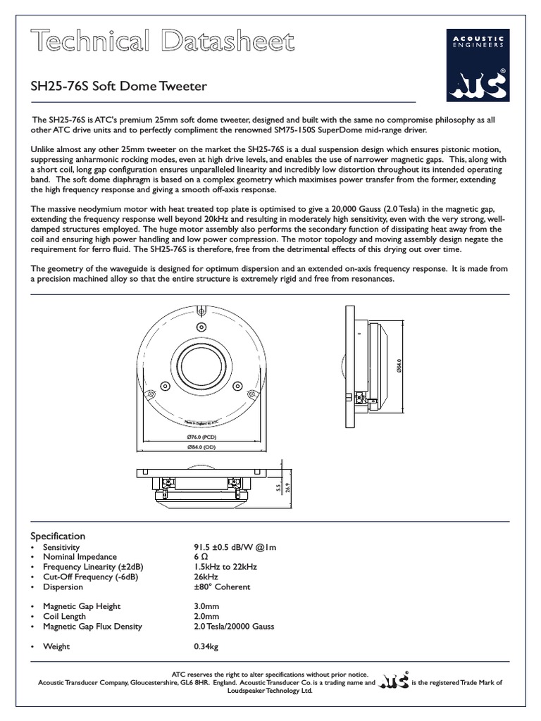 SH25 76S+Technical+Datasheet | PDF | Physical Sciences | Computer ...