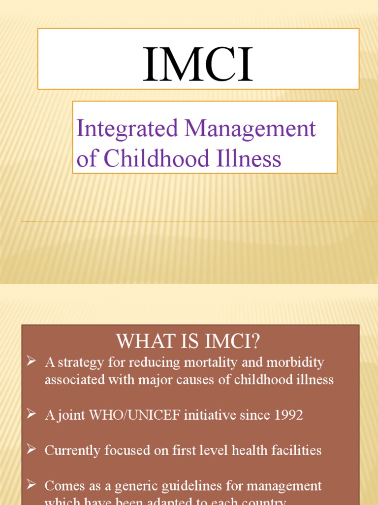 IMCI lecture | PDF | Pneumonia | Diarrhea