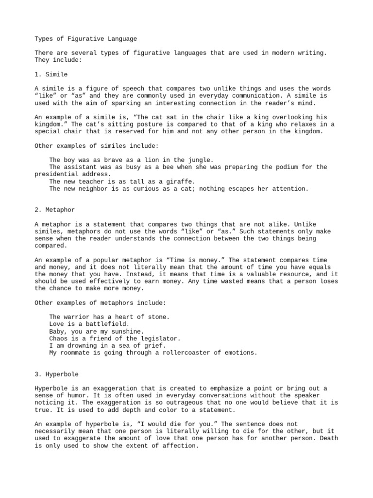 Figurative Language | PDF | Metaphor | Anthropomorphism
