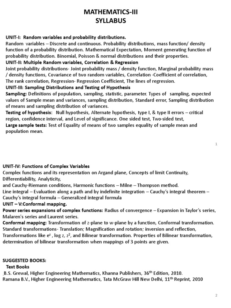 M-3 Unit-1 LN | PDF | Probability Distribution | Normal Distribution