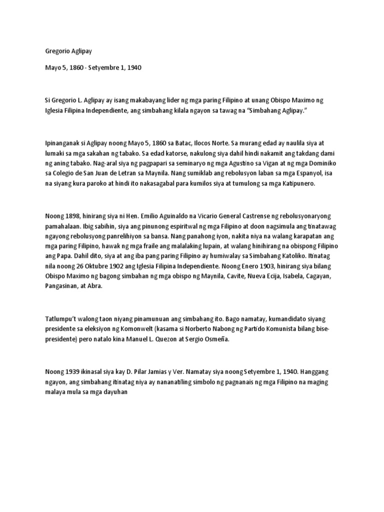 Gregorio Aglipay | PDF