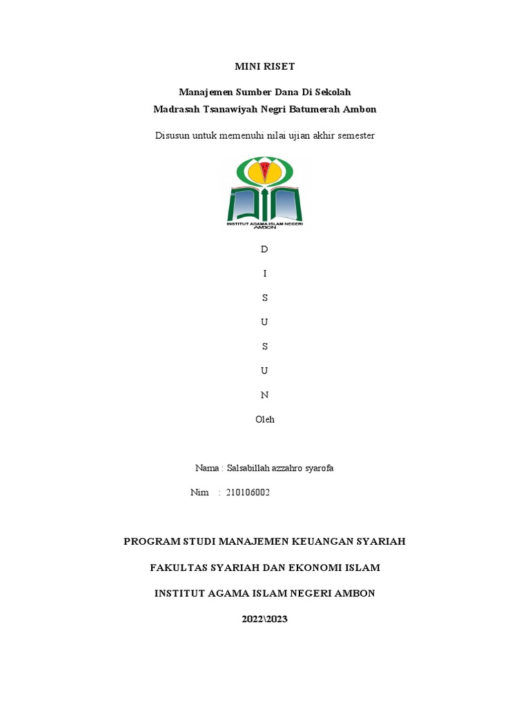 Mini Riset Manajemen Keuangan 1 | PDF