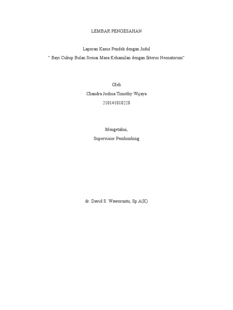 Ikterus Neonatorum - LAPKAS PENDEK | PDF