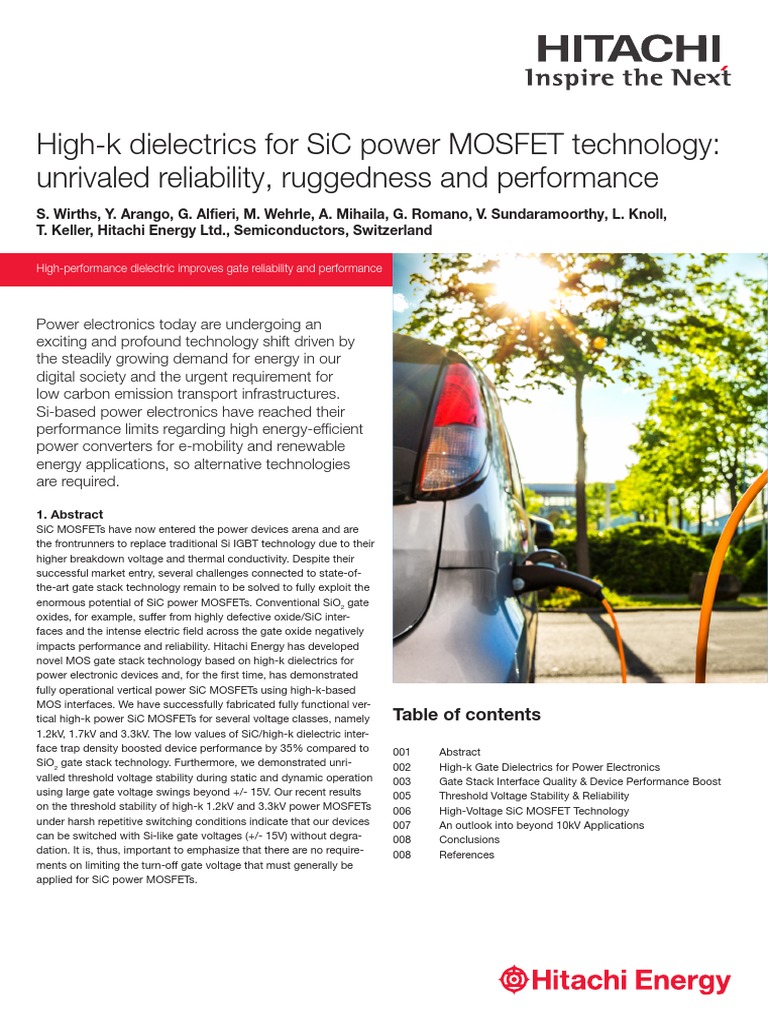 High-k Dielectrics Enable Unrivaled Reliability, Performance and Threshold Stability in SiC ...