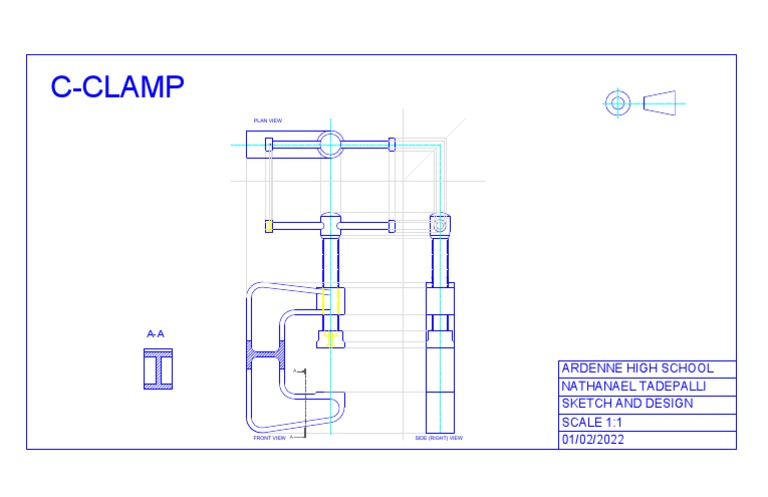 C-Clamp Design Plans and Views | PDF