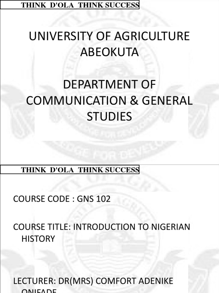 Gns 102 Lecture Notes New | PDF | Nigeria | Atlantic Slave Trade