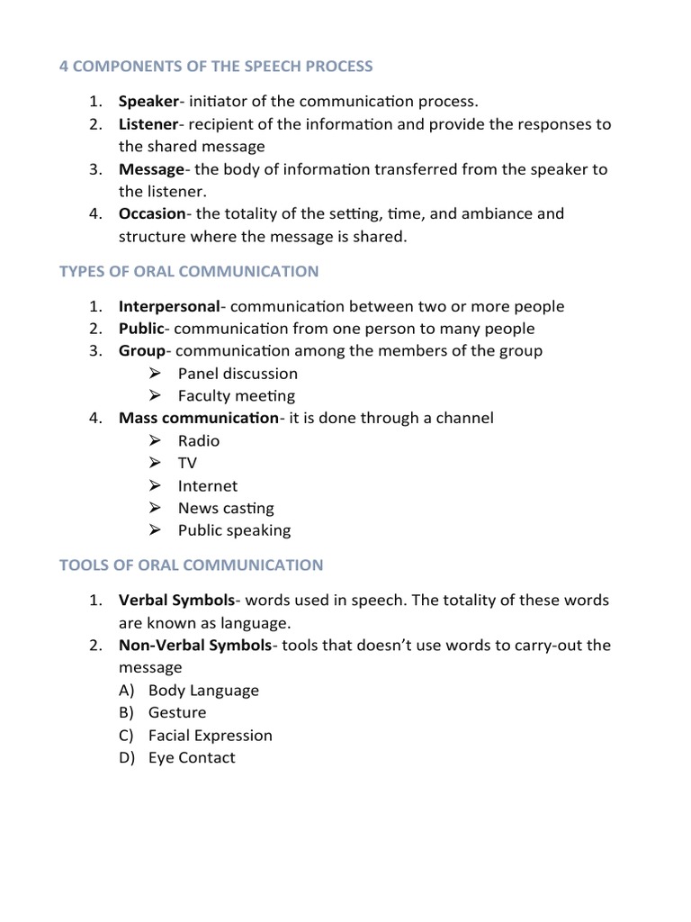 4 Components of The Speech Process | PDF