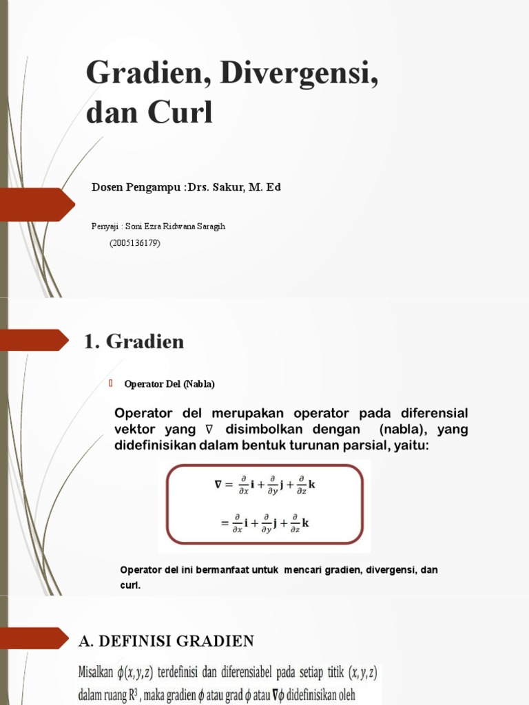 Gradien, Divergensi, dan Curl dalam Vektor | PDF